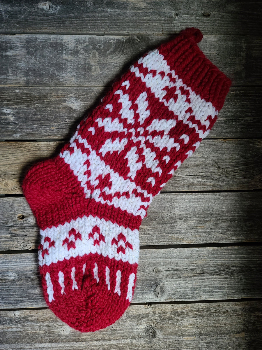 Loom Knit ePattern: Faire Winter Stocking – CinDWood Looms