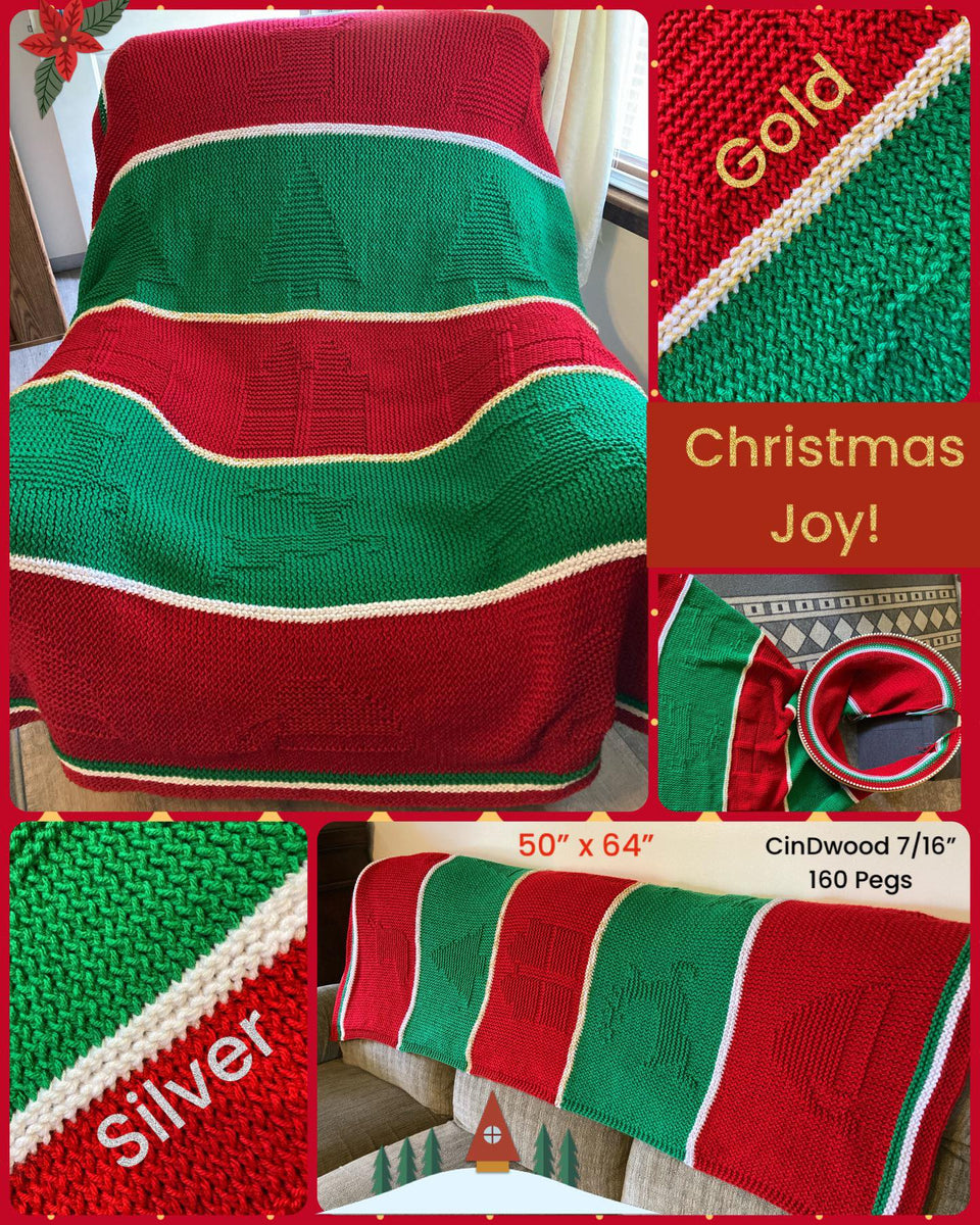 Loom Knit ePattern: Christmas Joy Afghan/ Blanket – CinDWood Looms